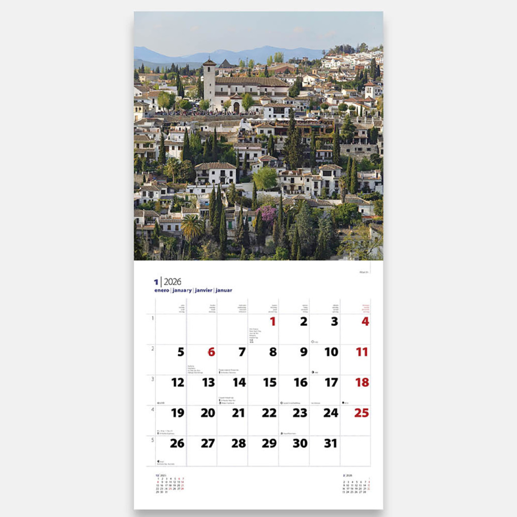 Calendario 2026 Granada y la Alhambra - Triangle Editorial